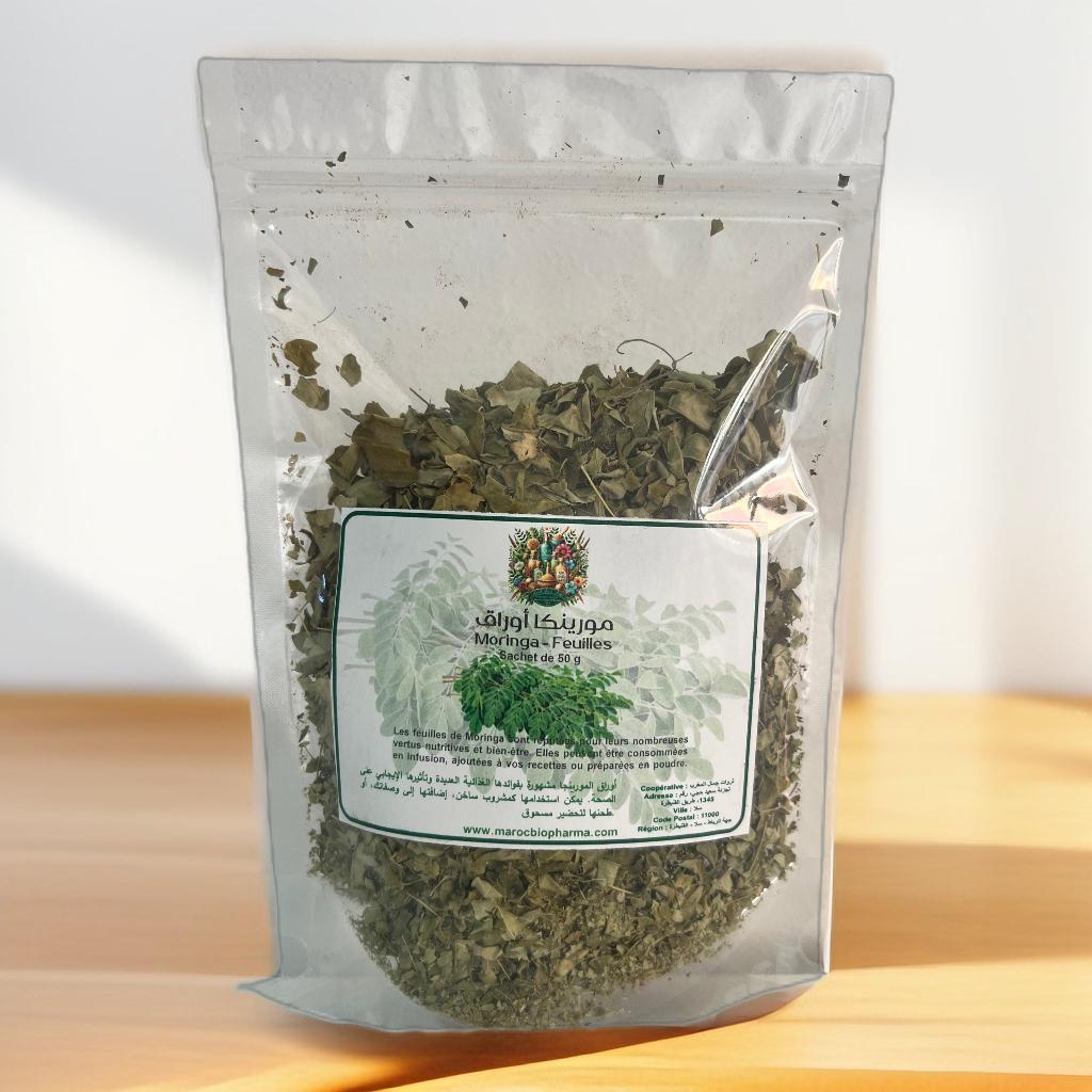 Moringa en feuilles 50 gr – Maroc Bio Pharma